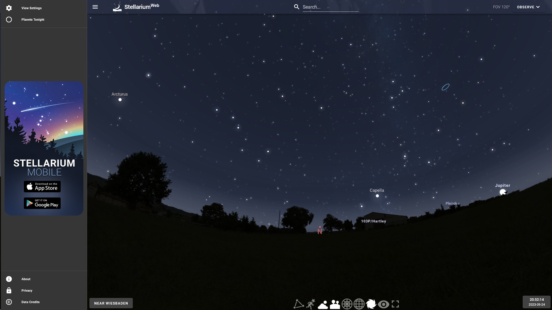 Stellarium (Web) - steyvel.com